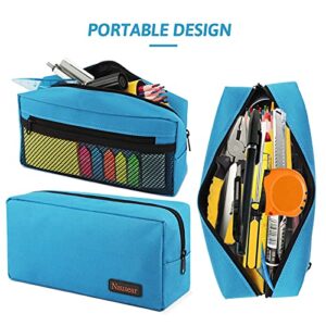 Pencil Case Medium Capacity Pen Pouch, Simple Stationery Bag Holder School Supplies for Primary Middle High School College and Office, Idea Gift for Teens Student Adult - Blue