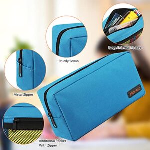 Pencil Case Medium Capacity Pen Pouch, Simple Stationery Bag Holder School Supplies for Primary Middle High School College and Office, Idea Gift for Teens Student Adult - Blue