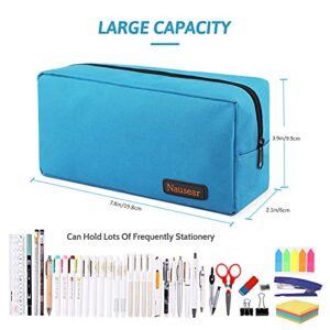 Pencil Case Medium Capacity Pen Pouch, Simple Stationery Bag Holder School Supplies for Primary Middle High School College and Office, Idea Gift for Teens Student Adult - Blue