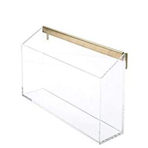 russell+hazel Acrylic Wall Valet, Clear with Gold-Toned Hardware, 12.375” x 3.5” x 5.125”