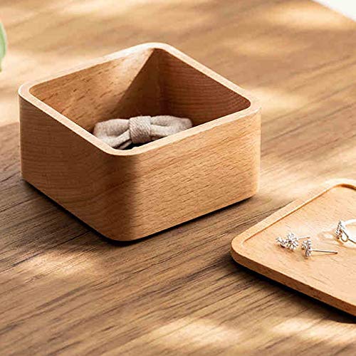 Czlsd Small Wooden Box Solid Wood Jewelry Box Jewelry Storage Box Desktop Finishing Box Storage Box