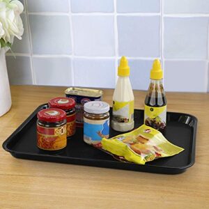 AnnkkyUS Plastic Serving Trays, Rectangle Fast Food Trays Set of 6, Black