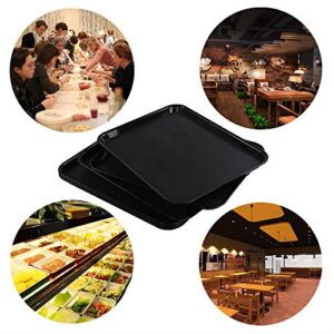 AnnkkyUS Plastic Serving Trays, Rectangle Fast Food Trays Set of 6, Black