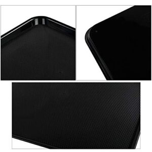 AnnkkyUS Plastic Serving Trays, Rectangle Fast Food Trays Set of 6, Black