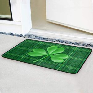 CaTaKu Clover Shamrock Plaid Area Rug 39x20 Inches Polyester Area Rug Non-Slip Floor Rug Runner Washable Carpet Mat for Kitchen Dinning Room Home Decorative