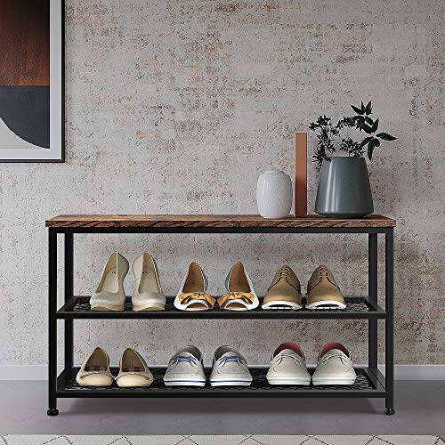 AZL1 Life Concept Shoe Bench, 3-Tier Shoe Rack, Placement Shelves with Seat for Entryway, Living Room and Hallway