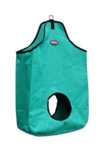 showman double open nylon hay bag (teal)