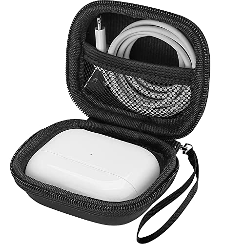 ProCase Compatible for AirPods Pro 2 2022 / AirPods 3 2021 / AirPods Pro 1 / Jabra Elite 75t / Beats Studio Buds, Hard Travel Carrying Case Storage Pouch Bag for Earbuds Earphones Headphones -Black