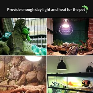 FIVEAGE 100W Sun Glow Basking Spot Lamp UVA Glass Reptile Heat Bulb Soft White Light for Reptile & Amphibian - 2 Pack