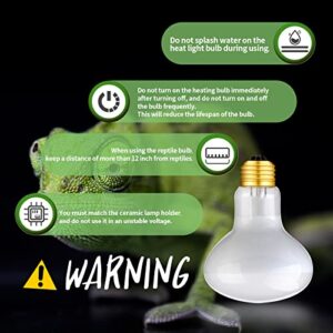 FIVEAGE 100W Sun Glow Basking Spot Lamp UVA Glass Reptile Heat Bulb Soft White Light for Reptile & Amphibian - 2 Pack