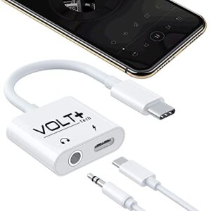 volt plus tech usb c to 3.5mm headphone jack audio aux & c-type fast charging adapter compatible with your motorola moto z playand many more devices with c-port