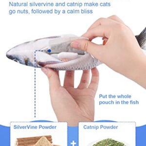 Potaroma Cat Toys Flopping Fish with SilverVine and Catnip, Moving Cat Kicker, Floppy Wiggle Fish for Small Dogs, Interactive Motion Kitten Exercise Toys, Mice Animal Toys 10.5"