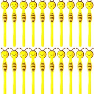 MIAO YUAN 20PCS Cute Bees Gel Pens Bees Pens Bumble Bee Great Party Supplies and School Supplies Party Favors Gift for Child, Women, Coworkers, Hostess and Girlfriend, Black Ink(0.5mm)