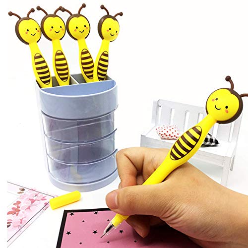 MIAO YUAN 20PCS Cute Bees Gel Pens Bees Pens Bumble Bee Great Party Supplies and School Supplies Party Favors Gift for Child, Women, Coworkers, Hostess and Girlfriend, Black Ink(0.5mm)