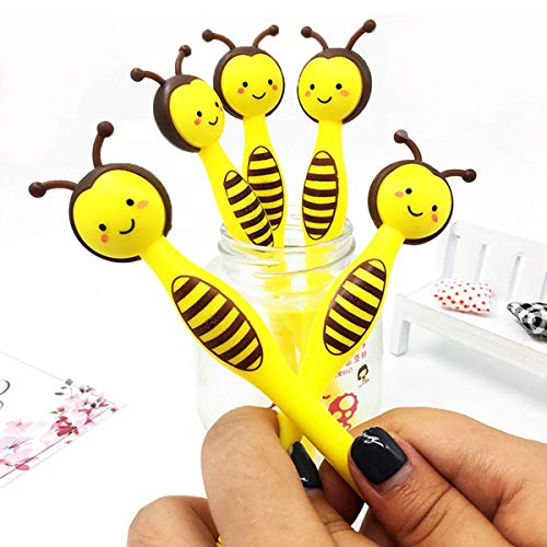 MIAO YUAN 20PCS Cute Bees Gel Pens Bees Pens Bumble Bee Great Party Supplies and School Supplies Party Favors Gift for Child, Women, Coworkers, Hostess and Girlfriend, Black Ink(0.5mm)