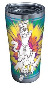 tervis 1346137 warner brothers - scooby-doo stainless steel insulated tumbler with clear and black hammer lid, 20oz, silver