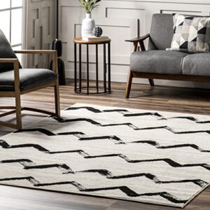 nuLOOM Zelda Zig-Zag Modern Area Rug, 9' x 12', Grey