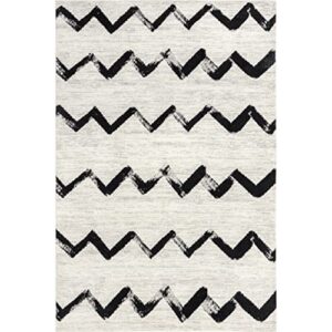 nuLOOM Zelda Zig-Zag Modern Area Rug, 9' x 12', Grey