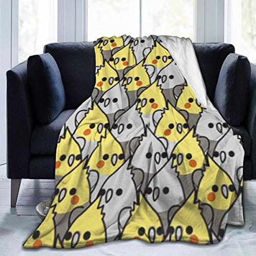 DIYAB Too Many Cockatiel Throw Blanket Micro Plush All Season Fleece TV Blanket for Bed or Couch 80 x 60 Inch/204 x 153 cm