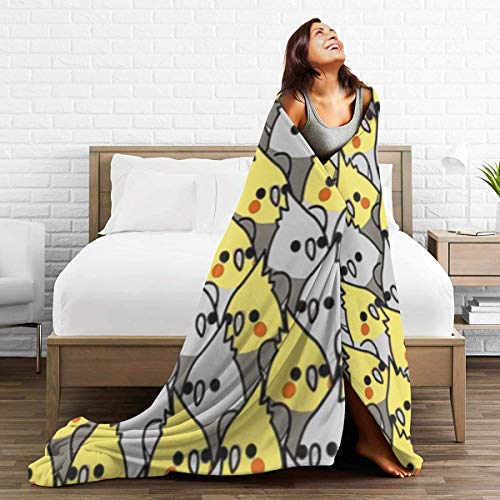 DIYAB Too Many Cockatiel Throw Blanket Micro Plush All Season Fleece TV Blanket for Bed or Couch 80 x 60 Inch/204 x 153 cm