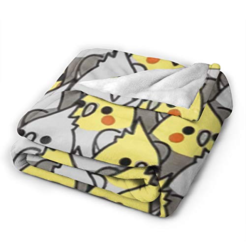 DIYAB Too Many Cockatiel Throw Blanket Micro Plush All Season Fleece TV Blanket for Bed or Couch 80 x 60 Inch/204 x 153 cm