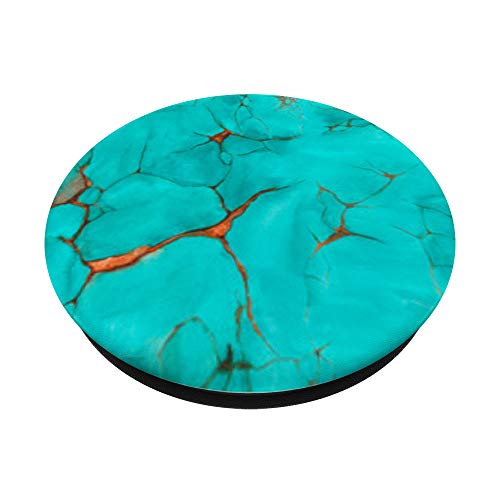 Western Turquoise Stone Print Phone Grip PopSockets PopGrip: Swappable Grip for Phones & Tablets