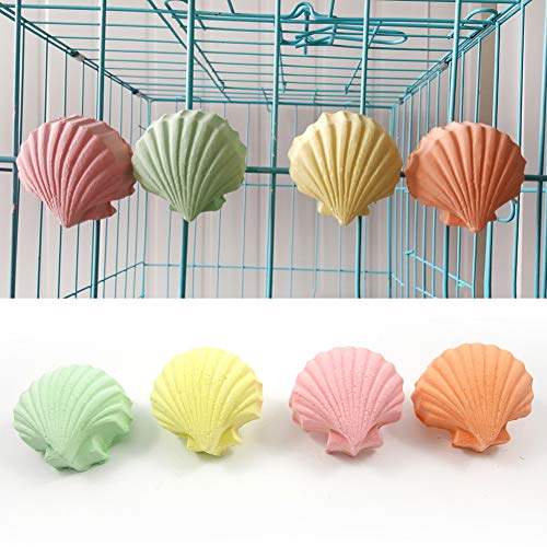 N/ hfjeigbeujfg Bird Toy,Parrot Cage Chewing Toys Shell Shape Squirrel Hamster Calcium Teeth Mouth Grinding Stone Parrot Cage Toy - Random Color