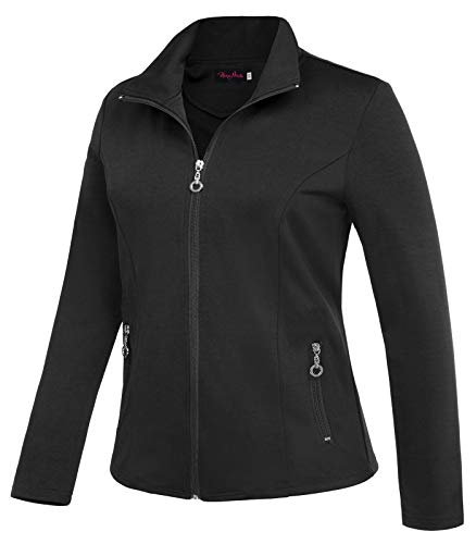 Hanna Nikole Womens Plus Size Long Sleeve Full Zip Up Jacket for Outdoor 18W Black