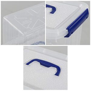 Ggbin 6 Quart Clear Latch Storage Box with Handle and Latches - 4 Pack