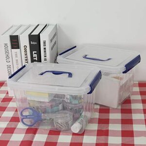 Ggbin 6 Quart Clear Latch Storage Box with Handle and Latches - 4 Pack