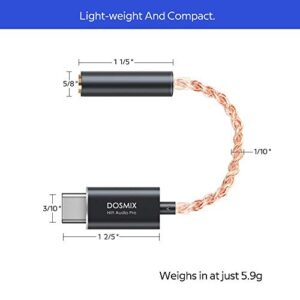 USB C DAC - Portable 32 Bit/384kHz Dosmix Headphone Amplifier, HiFi Converter, Qualcomm chipset, Impedance 600Ω, SNR123dB, Premium Sound Enhancer for Android/Windows/MacOSX System Smartphone Laptop