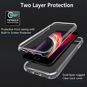 BESINPO for iPhone SE 2022 (SE 3rd Generation) Case, iPhone SE 3/SE 2020/8/7/6s/6 Case, 360 Full Body Built-in Screen Protector Heavy Duty Shockproof Cover for iPhone 8 7 6 6s SE 2022/2020 4.7", Clear