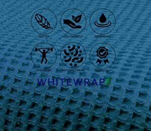 WHITEWRAP Waffle Towels | Premium Cotton Bath Towel | Ultra Absorbent Soft Lint Free Quick Dry Lightweight Bath Sheet | Sea Port| 28x55 inch