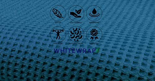 WHITEWRAP Waffle Towels | Premium Cotton Bath Towel | Ultra Absorbent Soft Lint Free Quick Dry Lightweight Bath Sheet | Sea Port| 28x55 inch