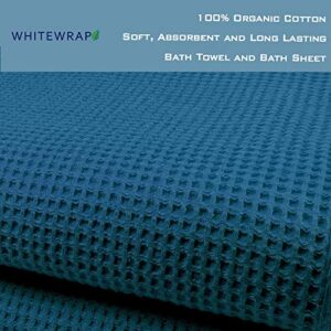 WHITEWRAP Waffle Towels | Premium Cotton Bath Towel | Ultra Absorbent Soft Lint Free Quick Dry Lightweight Bath Sheet | Sea Port| 28x55 inch