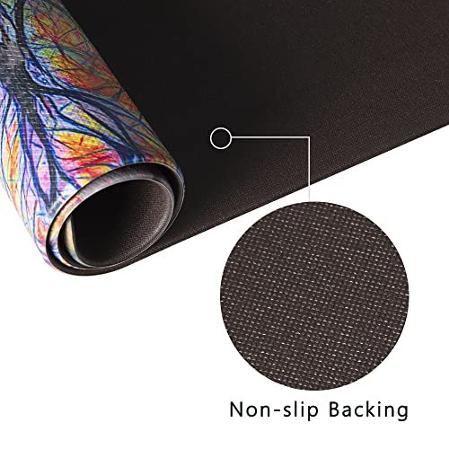 QiyI Floor Comfort Mats 2 Pieces Kitchen Rugs PVC Leather Waterproof Long Runner Rug Purple Home Office Non Slip Standing Mat Set Anti Fatigue Doormat 17" W x 29" L + 17" W x 47" L - Glorious Tree