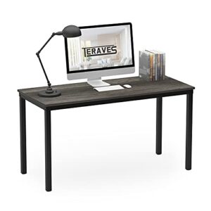 teraves computer desk/dining table office desk sturdy writing workstation for home office (39.37“, black oak)