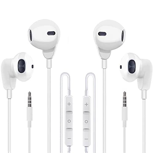 ZDAGO [2Pack] 3.5mm Headphones,Aux Earphones,Headphones with Microphone and Volume Control Compatible with Phone 6,pad,Computer,MP3,MP4