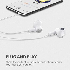 ZDAGO [2Pack] 3.5mm Headphones,Aux Earphones,Headphones with Microphone and Volume Control Compatible with Phone 6,pad,Computer,MP3,MP4