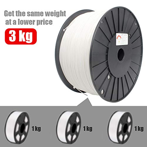 RepRapper White PLA Filament for 3D Printer & 3D Pen 1.75mm (+- 0.03mm) 6.6lb (3kg)