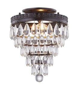 wisbeam semi flush mount ceiling light, k9 crystal, e12 base 2 light, bulb not included