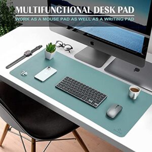 K KNODEL Mouse Pad, Waterproof Desk Mat for Desktop, Leather Desk Pad for Keyboard and Mouse, Desk Pad Protector for Office and Home (Green, 31.5" x 15.7")