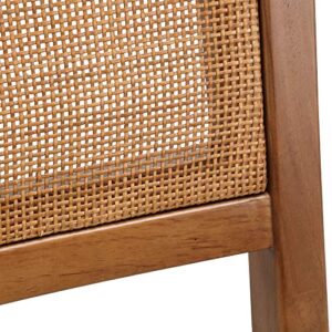 Amazon Brand - Rivet Erikson Vegan Leather Woven Dining Chair, Set of 2, 21.5"D x 18"W x 35.8"H, Beige