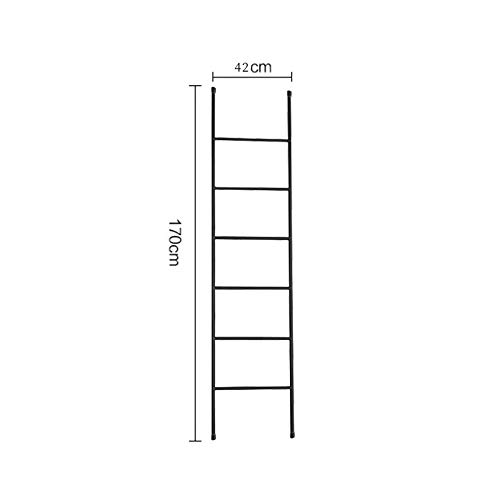 Metal Bath Towel Ladder Black, Wall-Leaning Drying Rack 6 Levels Blanket Holder Stand Living Room Use to Display Towel, Quilt, Clothes and Newspapersgold