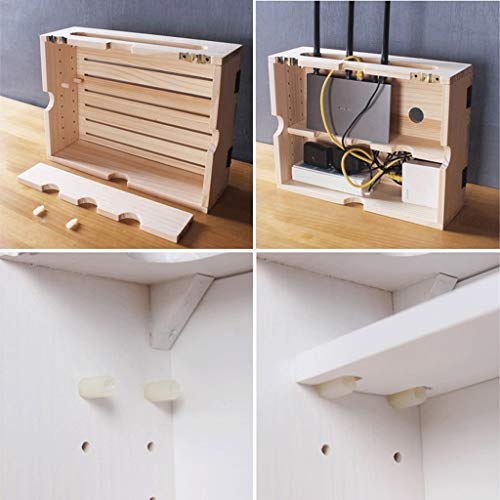 Good home White Wireless Router Storage Shelf Wall-Mounted WiFi Router Storage Box Socket Shielding Wire Finishing Wire Box Floating Shelf (Size : Inner Diameter 40cm)