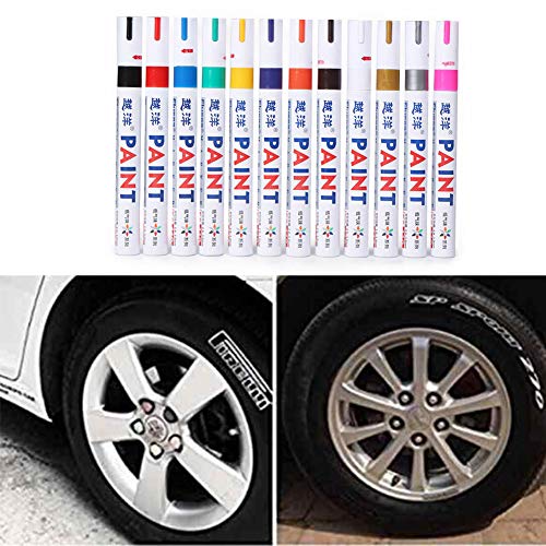 Newsmarts Tire Marker Paint Pen White for Car Tires Lettering Permanent Waterproof Ink Carwash Safe DIY Motorcycles Permanent Automotive Tyre Tire Care