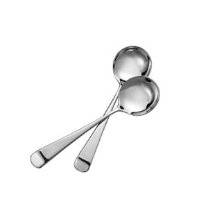 IMEEA Roud Soup Spoons SUS304 Stainless Steel Small Soup Spoons 6-Inch, Set of 4