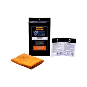 liquid glass guard starter kit the windshield protectant. lasting up to 6 months. beads up rain, washing off bugs with ease, ice/snow removal, preventing stone chipping and a crystal clear view