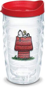 tervis peanuts™ - snoopy woodstock house made in usa double walled insulated tumbler travel cup keeps drinks cold & hot, 10oz wavy, classic