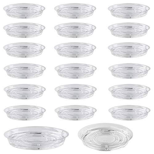 UltraOutlet 20 Pack 6 Inches Clear Plastic Plant Saucer Drip Trays Small Plant Plate Dish for Indoor Flower Pots and Planters, Bulk